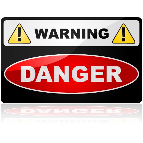 Danger sign fall hazard - open pit Royalty Free Vector Image