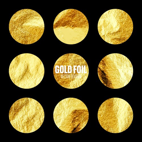 Gold foil shiny handmade circles golden Royalty Free Vector