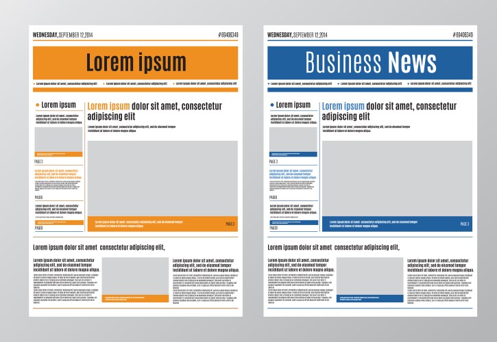 Newspaper design template Royalty Free Vector Image