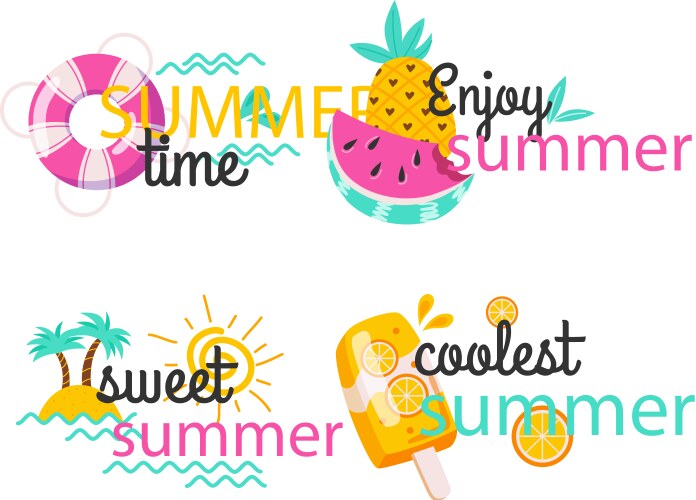 Summer labels set Royalty Free Vector Image - VectorStock
