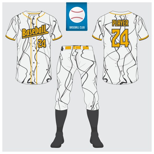 Baseball uniform mockup template design Royalty Free Vector