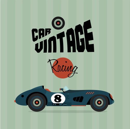 Icons of vintage car racing Royalty Free Vector Image
