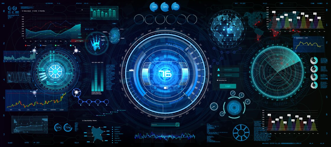 Futuristic hud design elements infographic Vector Image
