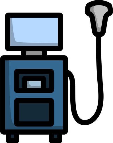 Ultrasound diagnostic machine icon Royalty Free Vector Image