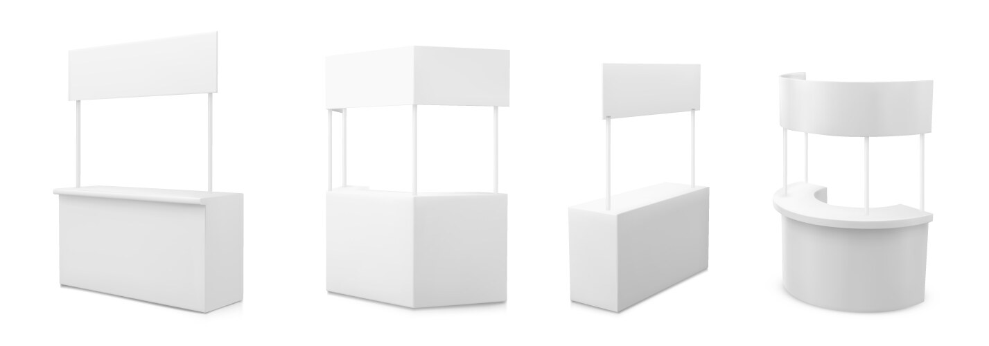 Blank trade exhibition booth stand with counter Vector Image