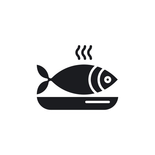 Cooked fish icon isolated on white background Vector Image