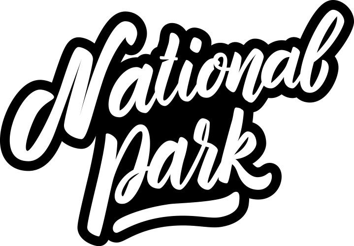National park lettering phrase on white Royalty Free Vector