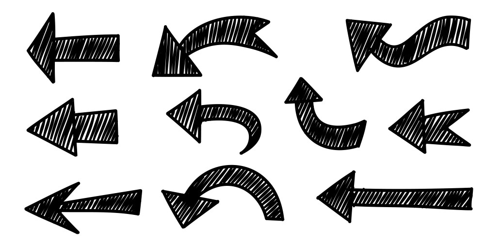 Hand drawn mustache set Royalty Free Vector Image