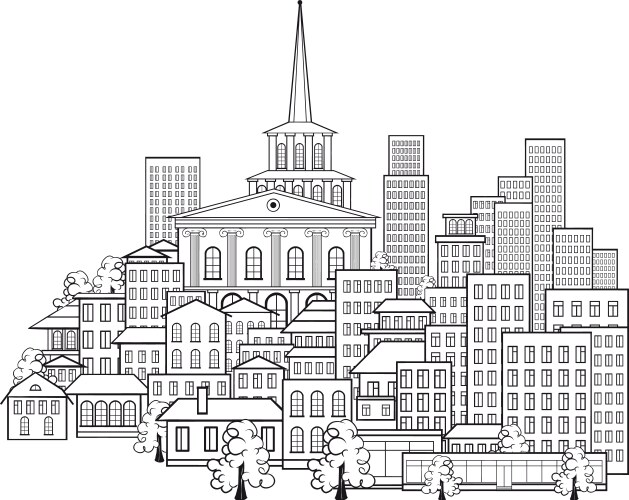 Small town Royalty Free Vector Image - VectorStock