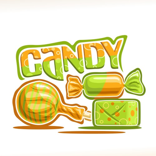 Candy logo with sweet candies Royalty Free Vector Image