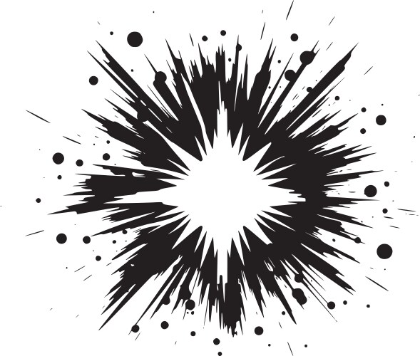 Explosion - black and white Royalty Free Vector Image