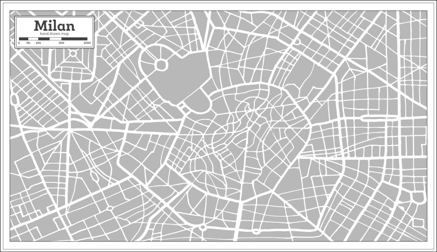 Area map of milan italy Royalty Free Vector Image