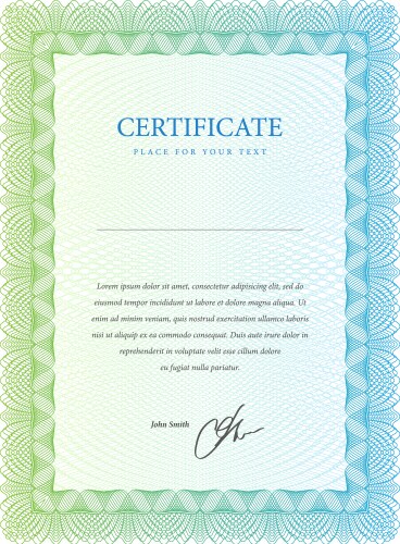 Pattern that is used in certificate and diplomas Vector Image