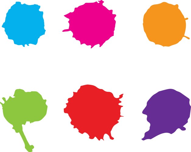 Colorful paint splatterpaint splash set Royalty Free Vector