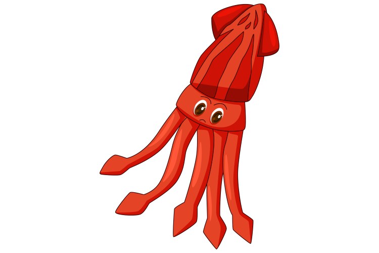 Cute squid character design Royalty Free Vector Image