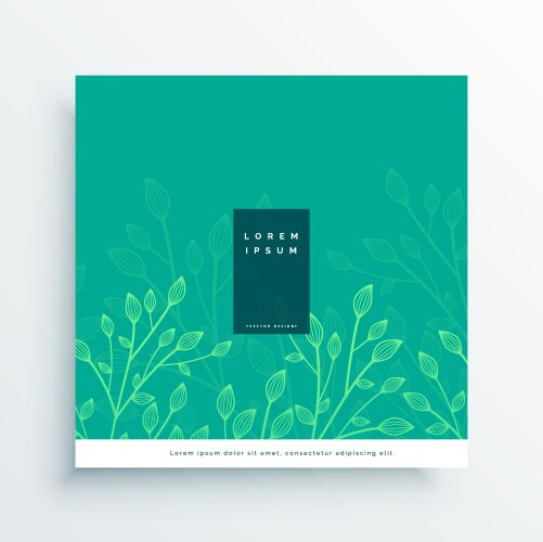 Green leaves wedding invitation card design Vector Image