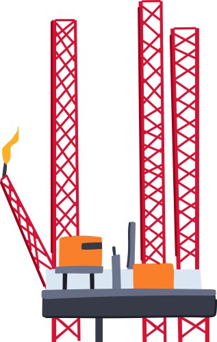 Offshore oil rig cartoon Royalty Free Vector Image