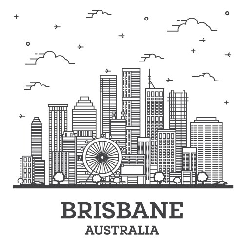 Brisbane a big skyline queensland australia Vector Image