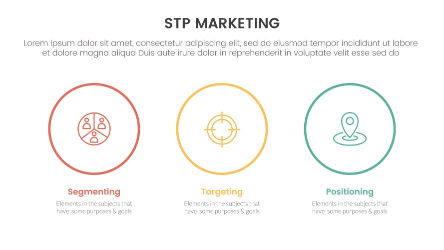 Stp marketing strategy model for segmentation Vector Image