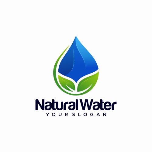 Droplet water ecology house logo Royalty Free Vector Image