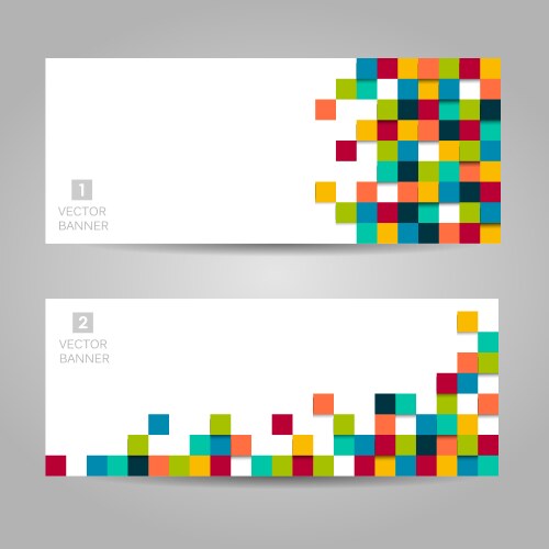 Banner with colorful squares Royalty Free Vector Image