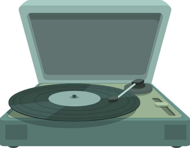Vintage turntable flat design Royalty Free Vector Image
