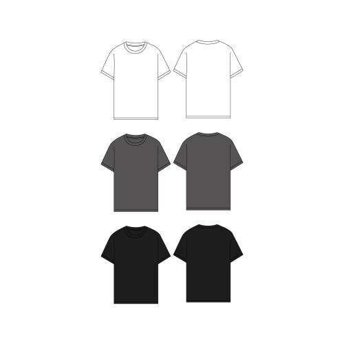 Oversized t-shirt fashion flat technical drawing Vector Image