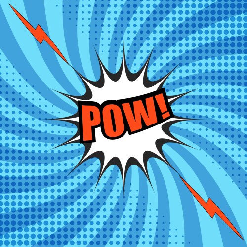 Comic pow wording template Royalty Free Vector Image