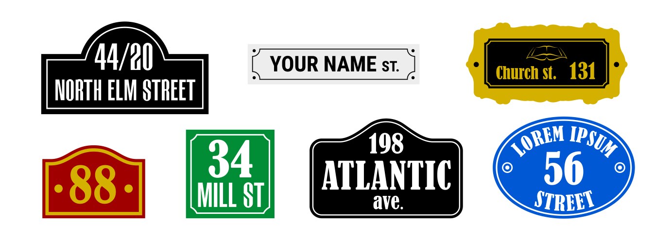 House Number Plate Vector Images (over 200)