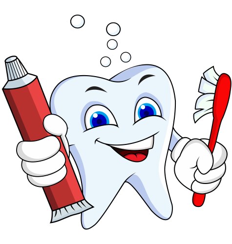Cartoon toothpaste and toothbrush Royalty Free Vector Image