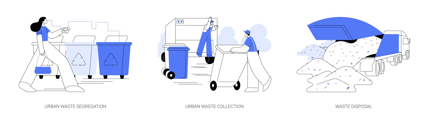 Waste management truck with recycling symbol and Vector Image