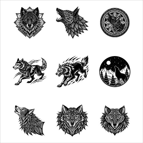 Wolf Vector Images (over 46,000)
