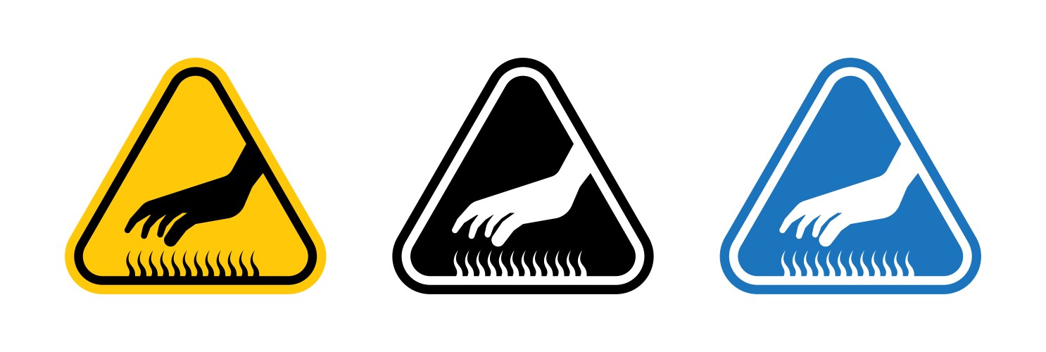 Caution hot surface sign dont touch heat burn Vector Image
