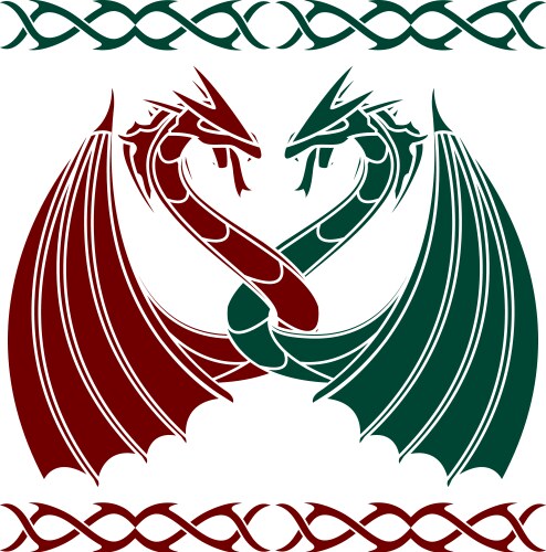 Dancing dragons in the ring Royalty Free Vector Image