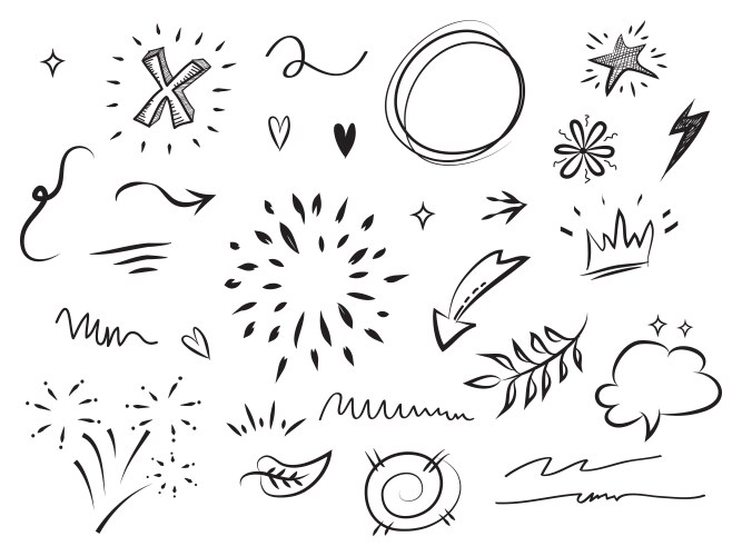 Set of hand drawing page dividers borders Vector Image
