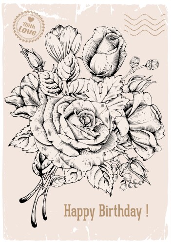 Vintage roses Royalty Free Vector Image - VectorStock