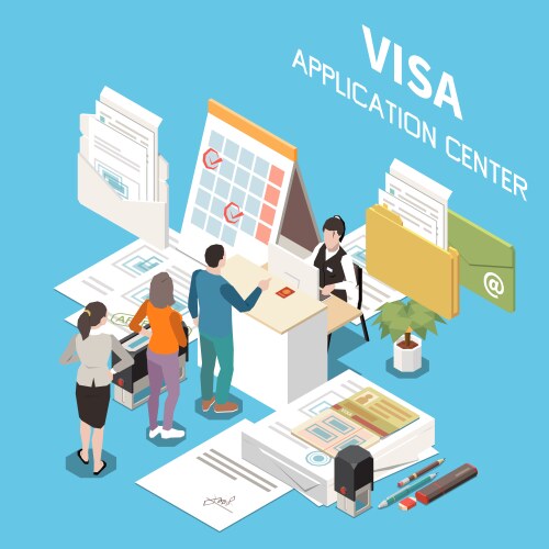 Visa center Royalty Free Vector Image - VectorStock