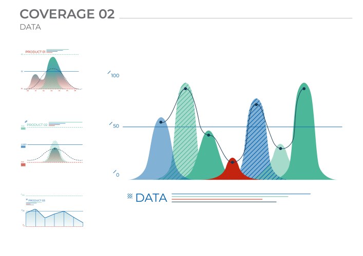Poster process data charts in color Royalty Free Vector