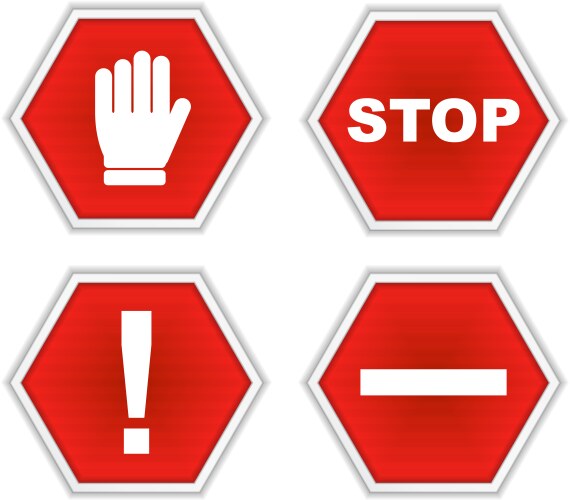 Road sign of bus stop hazard warning red traffic Vector Image