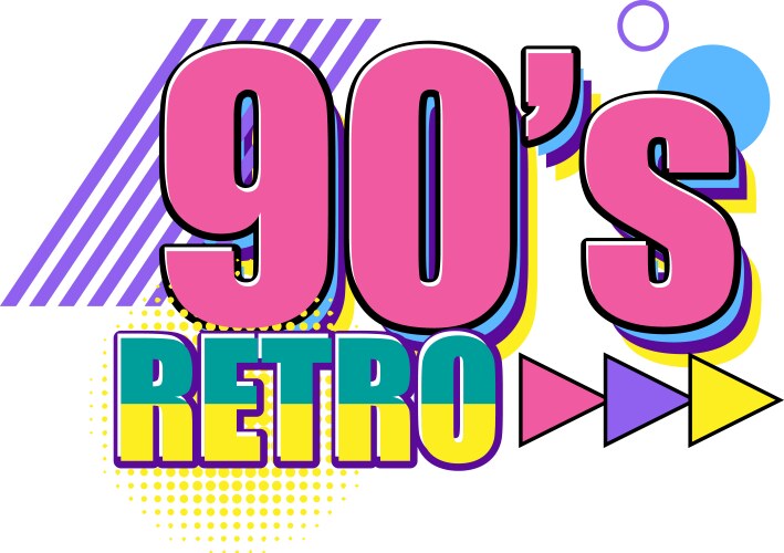 Back to the 90s banner template Royalty Free Vector Image