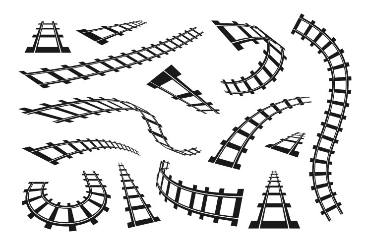 Railway tunnel with train hand drawn outline Vector Image