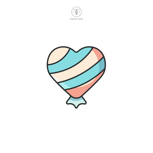 Candy heart icon symbol isolated on white Vector Image