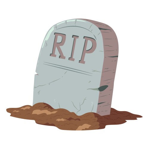 Rip tombstone cartoon icon Royalty Free Vector Image