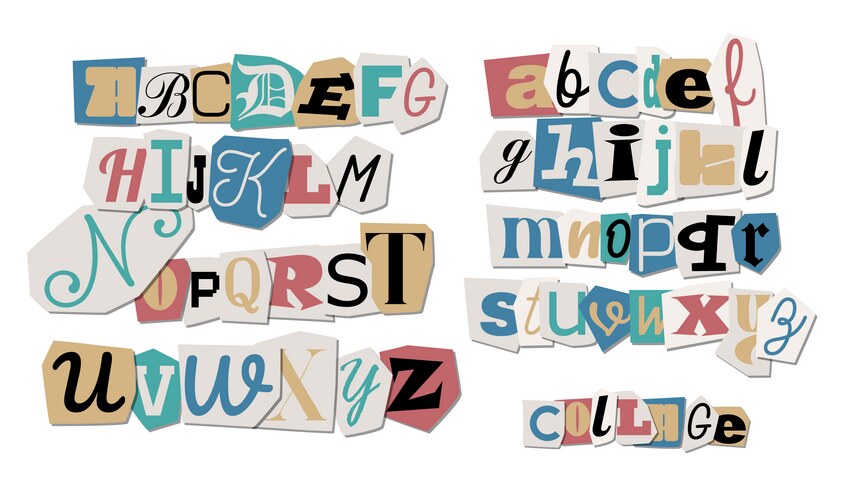 Alphabet cut out of paper Royalty Free Vector Image