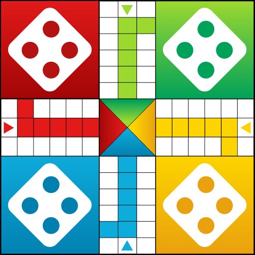 Ludo board template printable Royalty Free Vector Image
