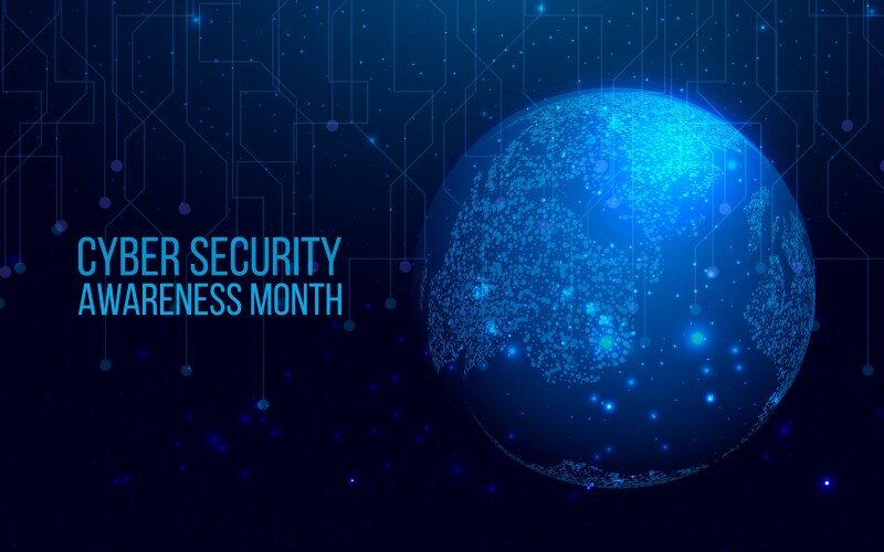National cyber security awareness month Royalty Free Vector