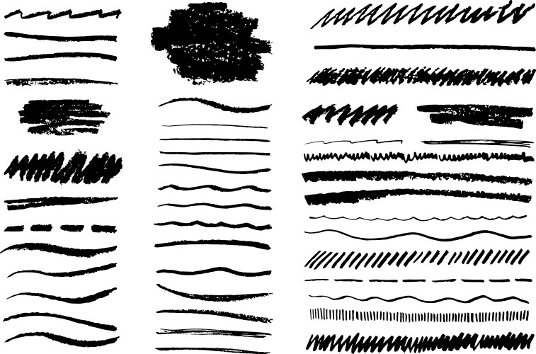 Chalk rectangle frames set hand drawn pencil Vector Image