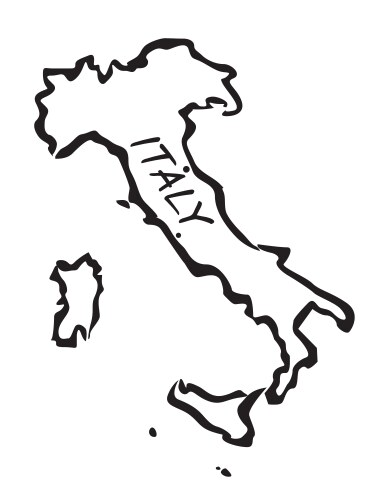 Simplified map of italy outline with slightly Vector Image