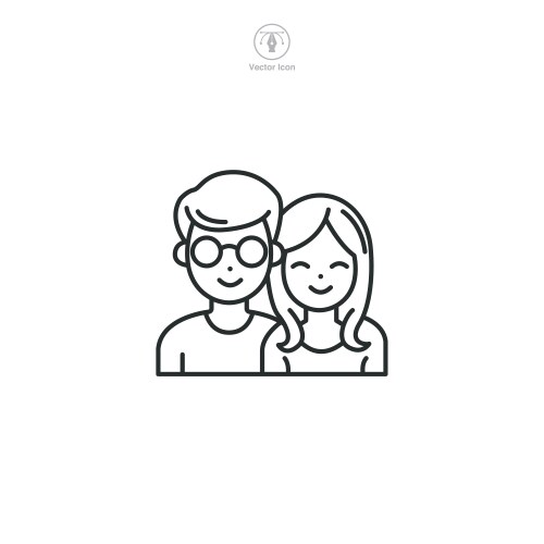 Couple or two people icon symbol isolated Vector Image
