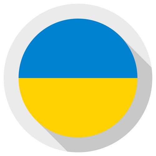 Ukraine circle flag template design Royalty Free Vector